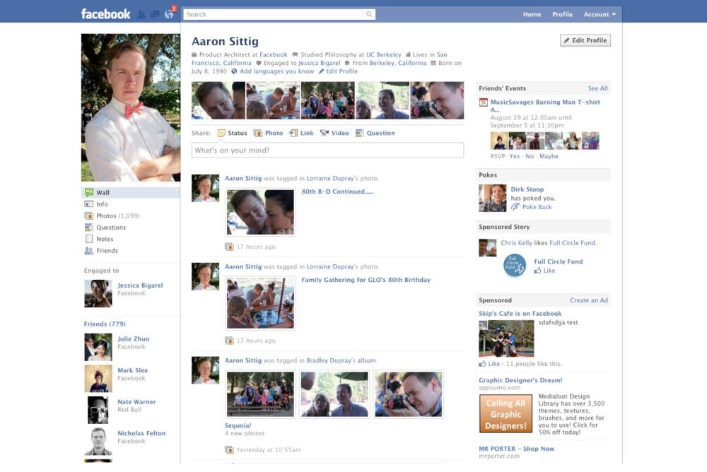 Evolution of Facebook